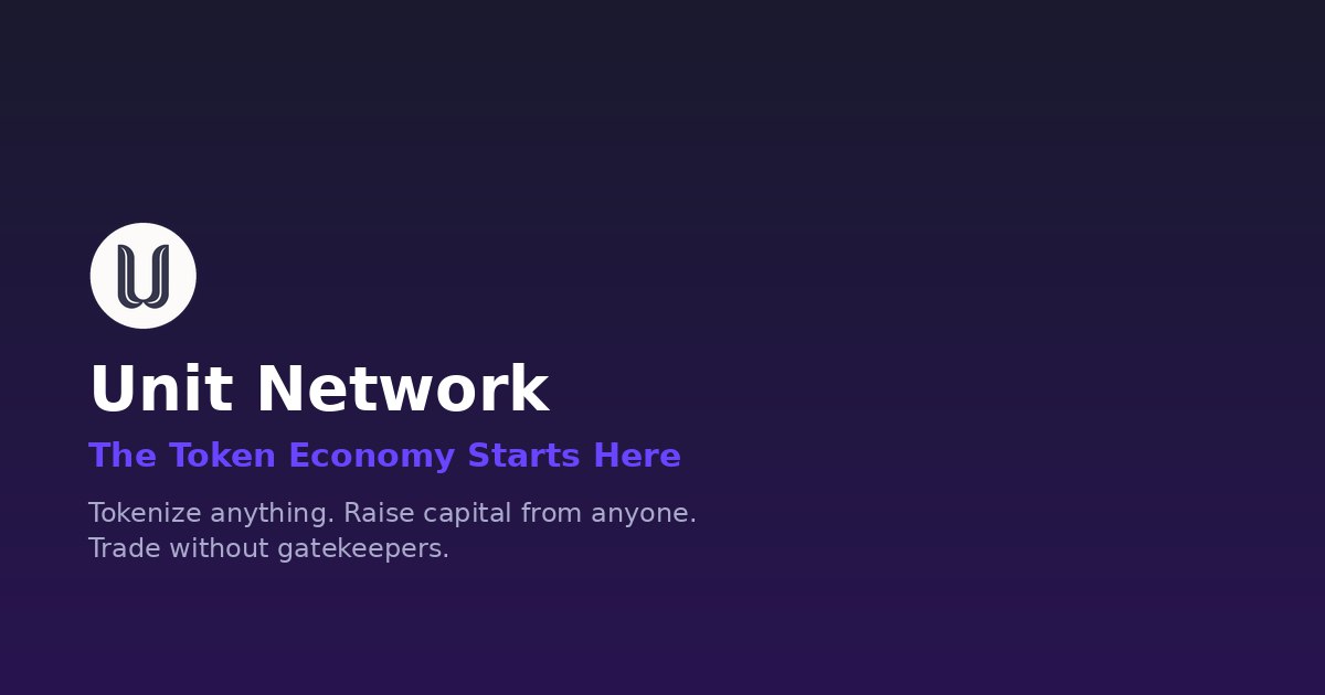 Token | Unit Network — The Token Economy Starts Here